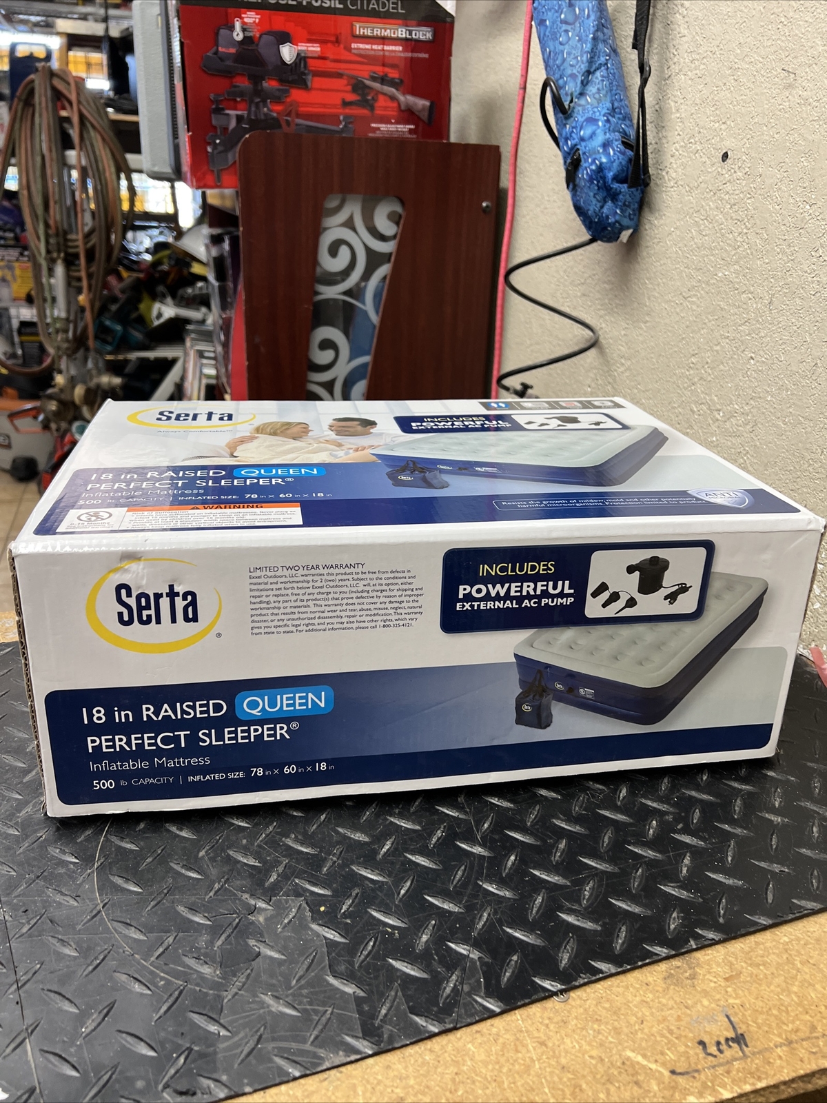 Serta 18 Inch Raised Queen Sleeper Inflatable Mattress 78x60x18 A0045 ...