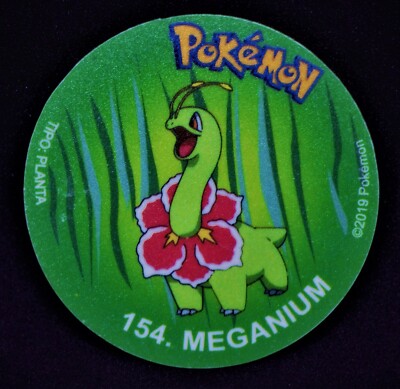 TAZO POKEMON DKV #154 MEGANIUM 2019 Johto PERU South America Pogs Flips ...