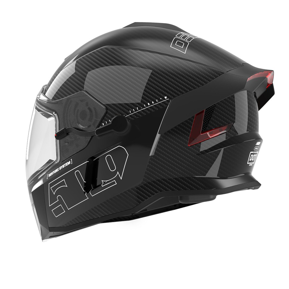 509 Delta V Carbon Ignite Snowmobile Helmet Light Heated Visor Vented ...