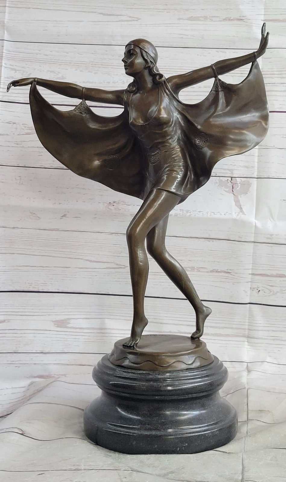 Signed Otto Poertzel Bat Dancer Bronze Sculpture Art Deco Nouveau ...