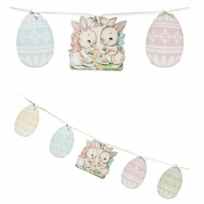 Bethany Lowe Spring Time Sweet Bunnies Easter Garland Sign Retro Home ...