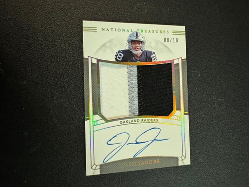 Josh Jacobs 2019 National Treasures Gold Auto Autograph Patch Rookie #8 ...