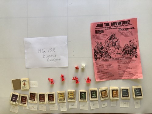 1992 Vintage Dungeon Board Game TSR D&D DUNGEONS AND DRAGONS HUGE PARTS ...