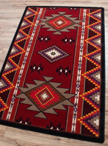 Broken Bow Deep Red Southwest Ranch Country Farmhouse Area Rug 5'x8' | eBay