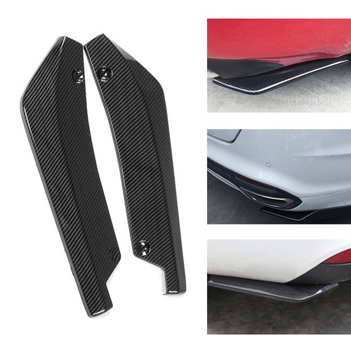 2 pcs Universal Carbon Fiber Rear Bumper Lip Diffuser Splitter Canard ...