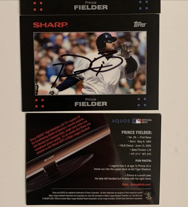 Prince Fielder Topps Sharp Autograph (3) | eBay