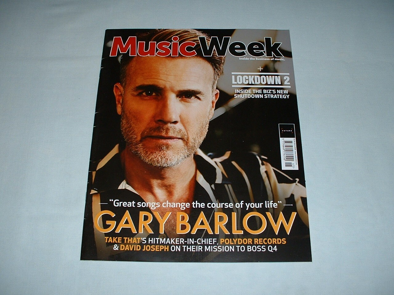 GARY BARLOW MUSIC WEEK UK Industry Magazine Cover 9 NOVEMBER 2020 (TAKE ...