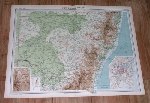 1922 ORIGINAL MAP OF NEW SOUTH WALES / SYDNEY / CANBERRA / AUSTRALIA | eBay