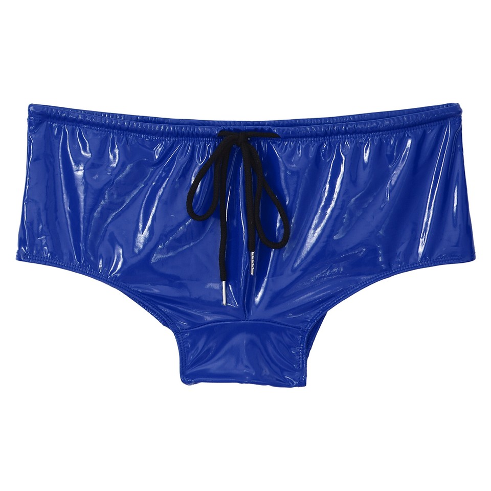 Men's Shiny Boxer Shorts Briefs Split Side Elastic Underwear Beach ...