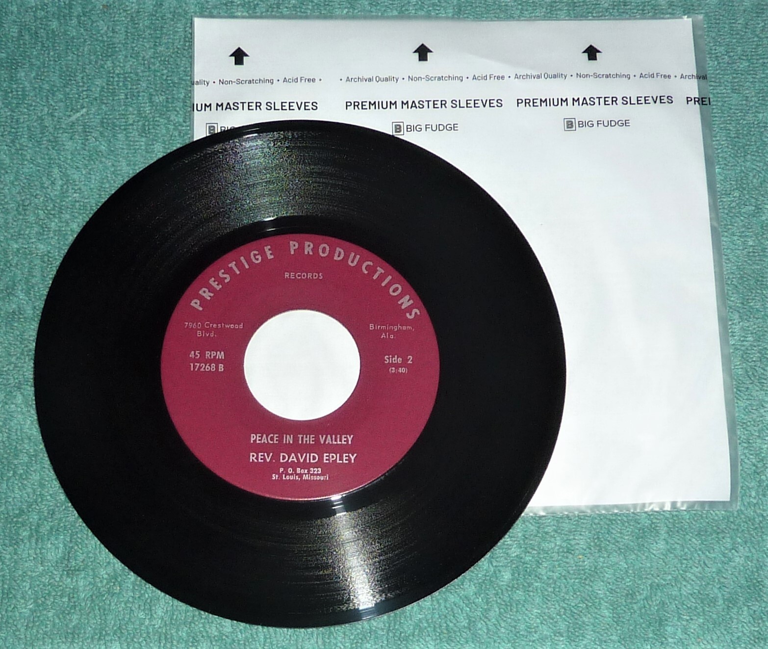 7” 45 RPM Record by REV. DAVID EPLEY "ACRES OF DIAMONDS" / PRESTIGE ...