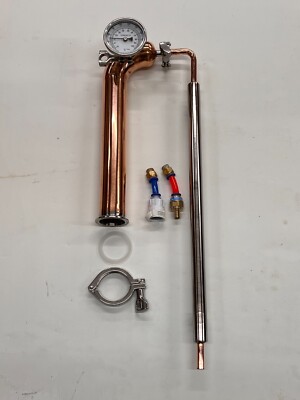 2" Copper Pot Still Head with condenser - fits beer keg or moonshine ...
