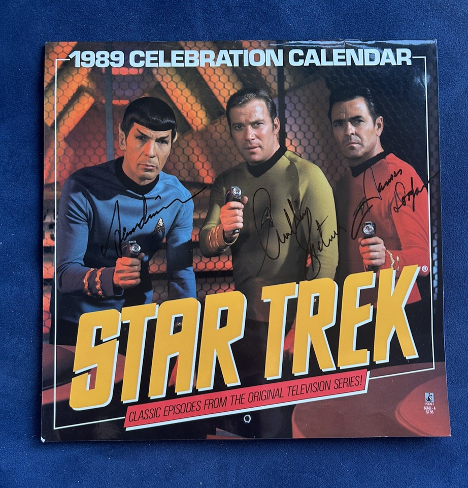 Leonard Nimoy William Shatner James Doohan Signed Star Trek 89 Calendar ...