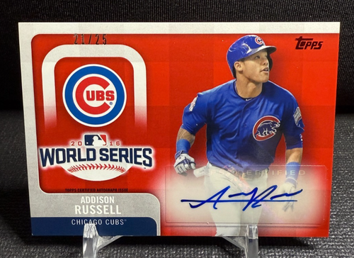 2017 Topps World Series Champion Addison Russell Autograph Red Parallel ...
