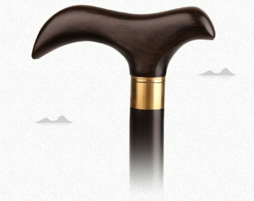 Solid Ebony Wood Packable Walking Stick Cane Weapon Practice 3 Sections ...