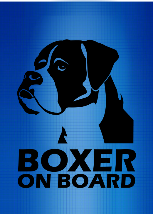 1 x Boxer On Board, Boxer Dog Sticker, Car Window Decal | eBay UK