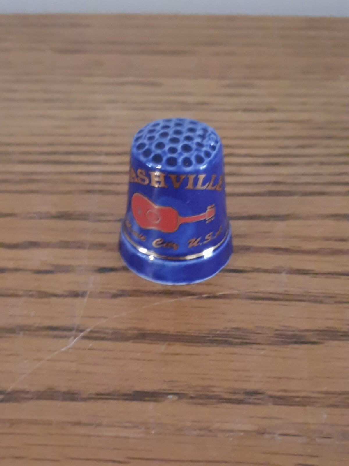 Nashville Music City State Souvenir Porcelain Thimble USA Guitar ...