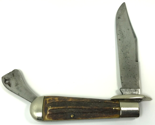 1914-1935 Marble's Safety STAG Folding Hunter Knife 4.25” Vintage 9351 ...