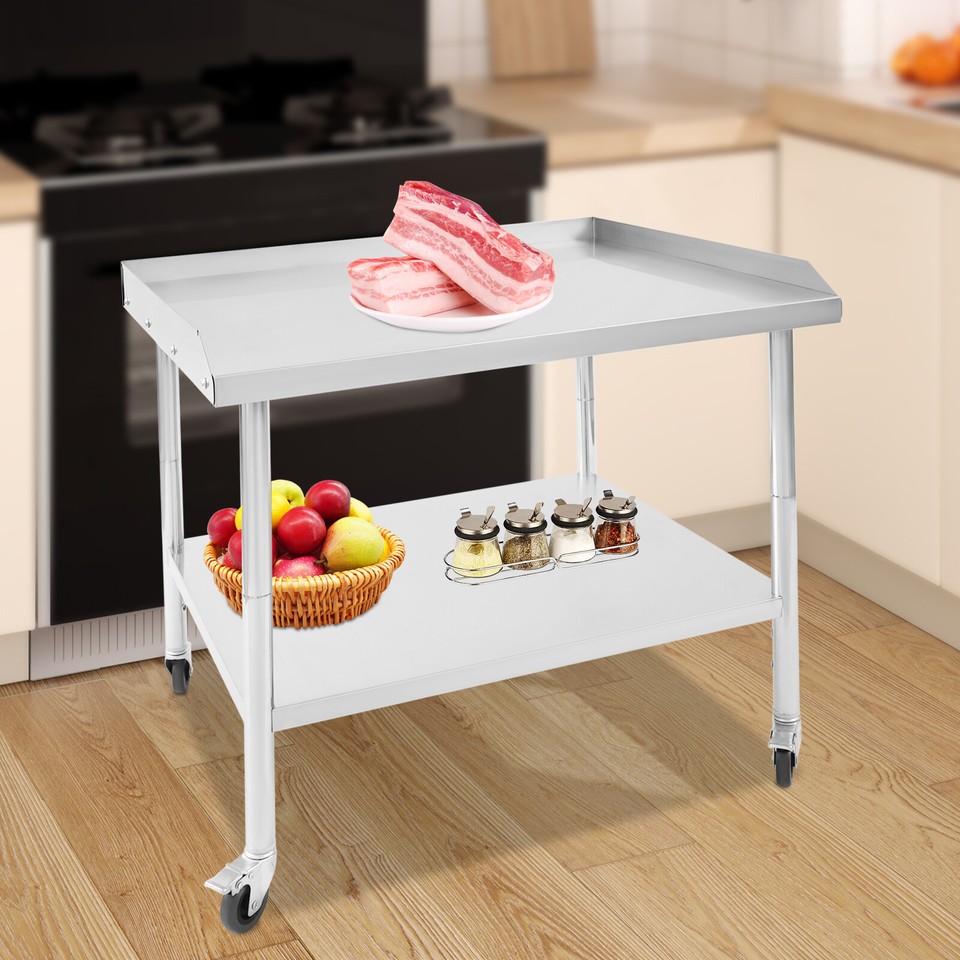 2-tier Work Table Stainless Steel Work Table Kitchen Prep Table w ...