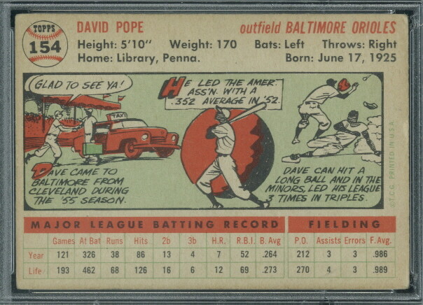 1956 Topps - Dave Pope #154 White Back for sale online | eBay