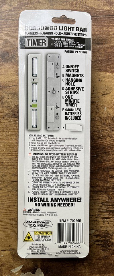 Jumbo Wireless COB LED Light Bar Home timer strip | eBay