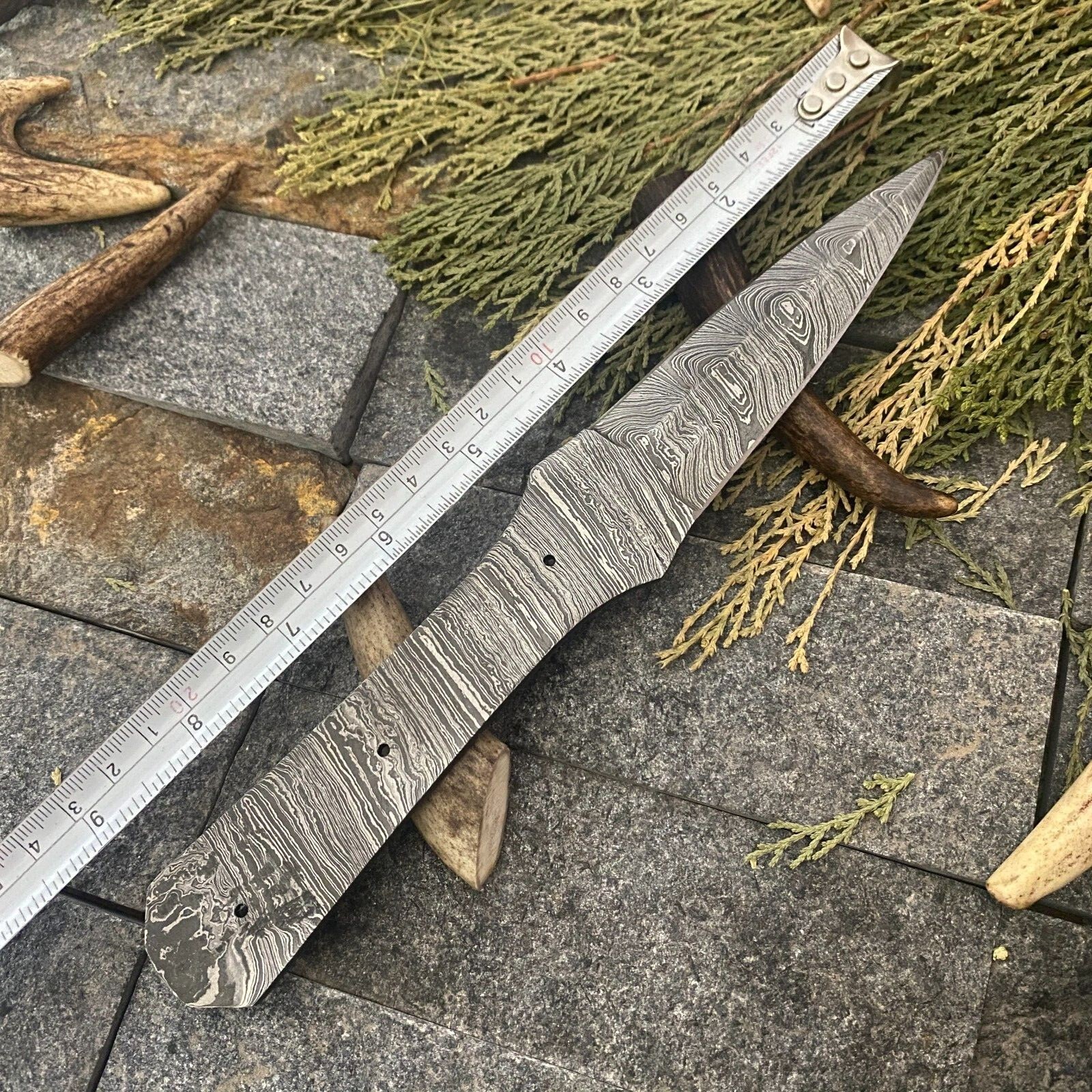 SHARD BLADE HAND FORGED DAMASCUS STEEL DAGGER BLANK BLADE HUNTING KNIFE ...