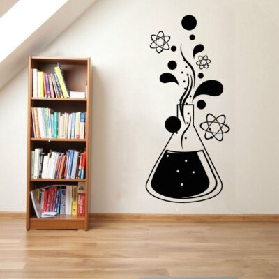 Chemistry Science Wall Sticker Education Atom Molecules Bottle Home ...