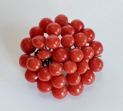 VICTORIAN ANTIQUE RED CORAL CLUSTER PIN BROOCH* | eBay