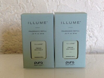 Pura Fresh Sea Salt Illume Diffuser Refill – 0.33 fl oz/10mL Each, 2 ...