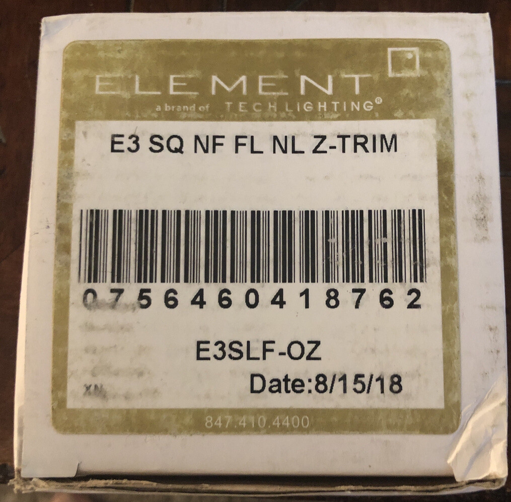 element tech lighting E3 SQ NF FL NL Z - TRIM 3” Square Flangeless Flat ...