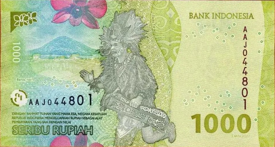 2022 1000 Rupiah Circulated Banknote. Indonesia 1000 Rupiah Currency ...
