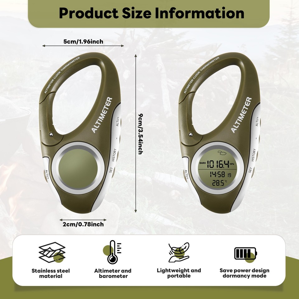 Electronic Altimeter Carabiner Altimeter Handheld Outdoor Fishing ...