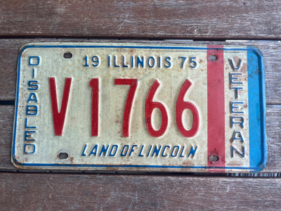 1975 Illinois Disabled Veteran License Plate V1766 | eBay