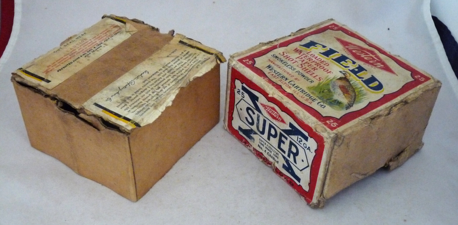 Vintage Western Field 12 Ga shot shell box empty bird Super X ...