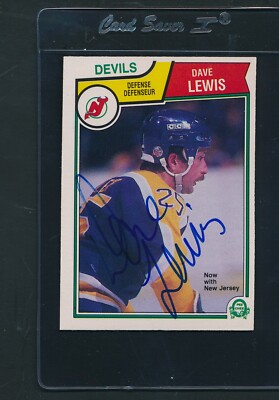 1983/84 O-Pee-Chee #158 Dave Lewis Devils Signed Auto *C389 | eBay