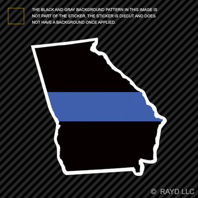 Georgia State Shaped The Thin Blue Line Sticker Self Adhesive police GA ...