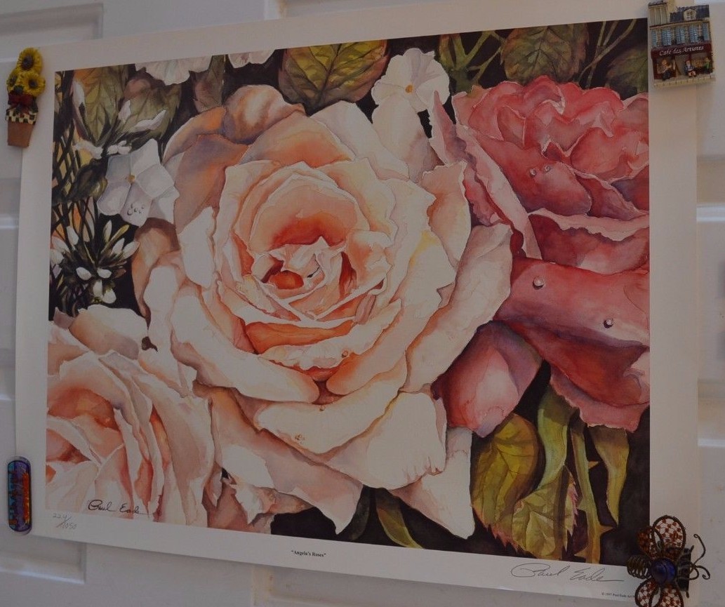 Vintage Angela's Roses Flower Signed Paul Eade 221/1050 Limited Edition ...
