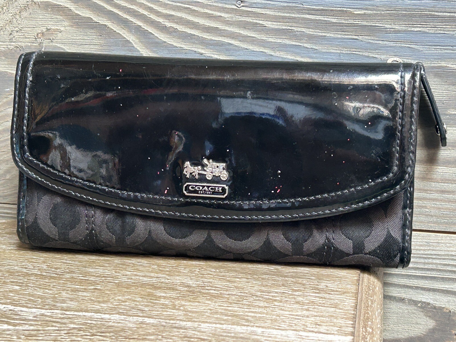 Coach Women’s Checkbook Wallet Leather Tri- Fold Snap Top | eBay