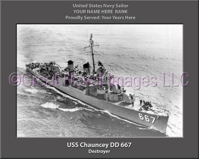 USS Chauncey DD 667 Personalized Canvas Ship Photo Print Navy Veteran ...