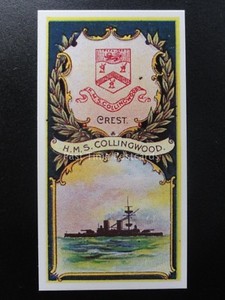No.19 HMS COLLINGWOOD BATTLESHIP Battleships & Crests REPRO of R.J.Hill ...