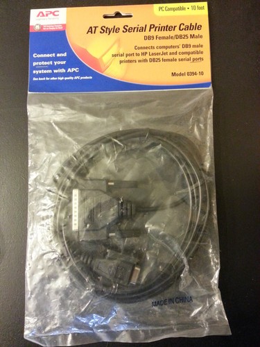 10 Foot DB9 9 Pin Female / DB25 25 Pin Male Serial Port Cable RS232 APC 0394-10 | eBay