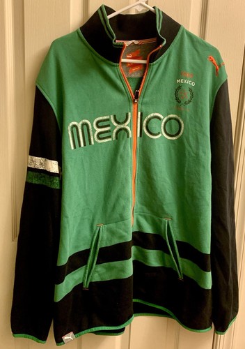 Puma Mexico Soccer Futbol Green & Black Track Full Zip Up Jacket Men’s ...