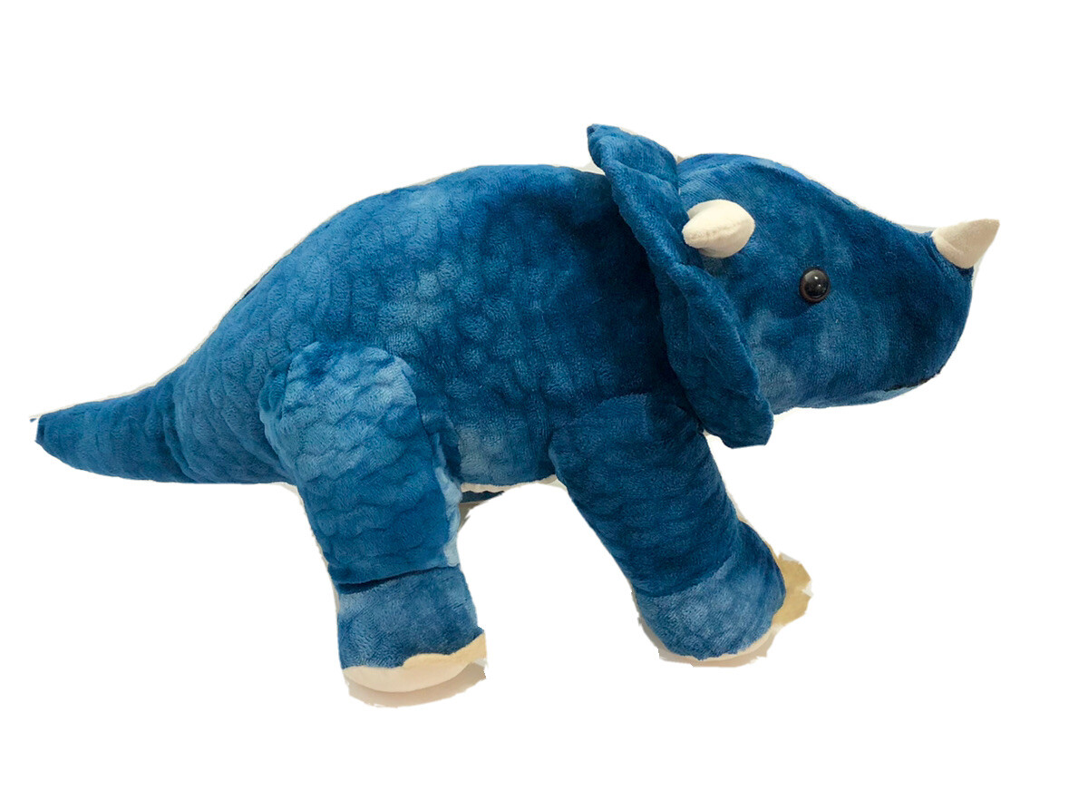 HugFun Blue Dinosaur TRICERATOPS Large Plush Stuffed Animal Soft Toy 23 ...
