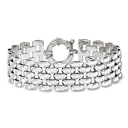 Ross-Simons Italian Sterling Silver Panther-Link Bracelet | eBay