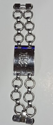Ladies Monet Silvertone Bracelet Monogrammed Ri Ebay