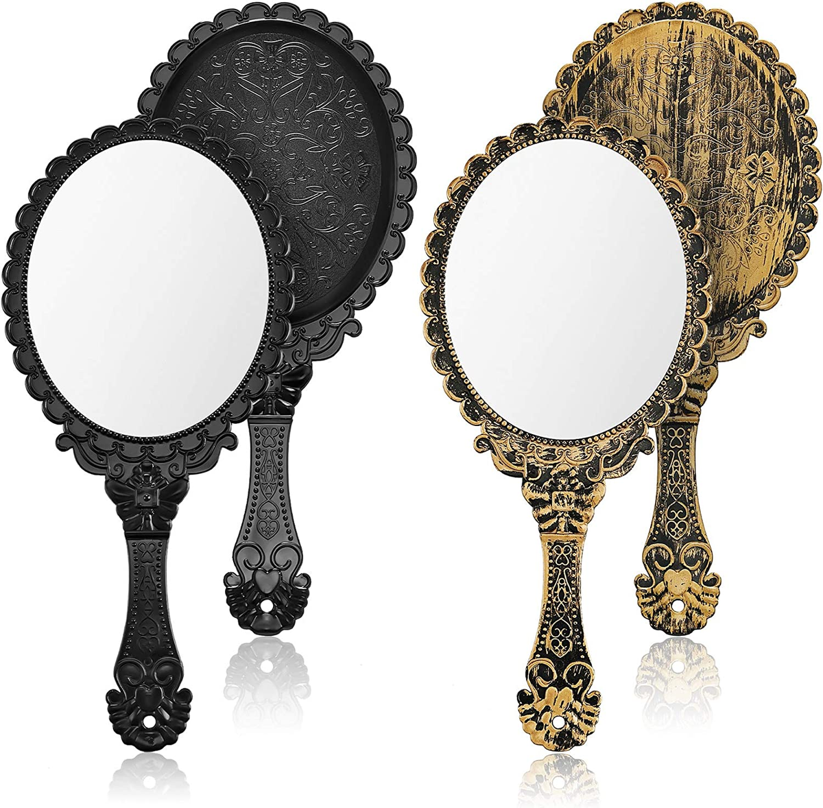 Old Fashioned Hand Held Mirror 3D Antique Style Handheld Mirror