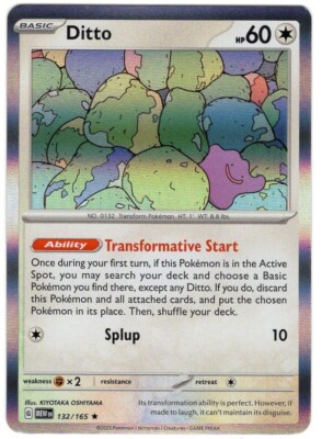 Ditto 132/165 Holo Rare Scarlet & Violet 151 Pokémon TCG | eBay
