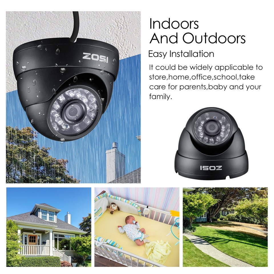 ZOSI 720P security Camera IR Leds Surveillance Outdoor Home System Night Vision | eBay