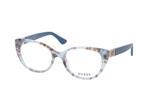 GUESS GU2908 Blue Havana 092 Women Cat Eye Plastic Eyeglasses Frame 51 ...