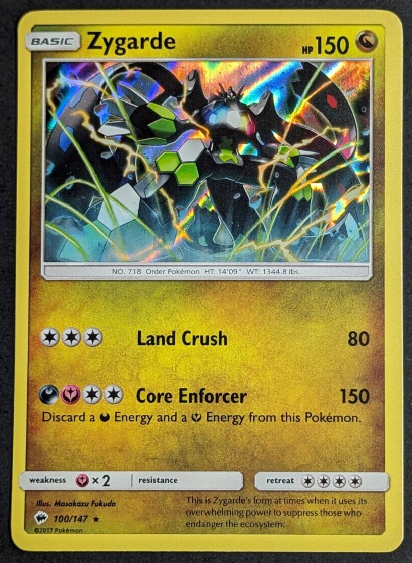 Zygarde Holo NM 100/147 Burning Shadows Pokemon Card | eBay