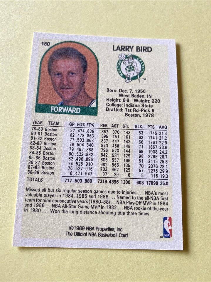 1989 NBA Hoops Larry Bird #150 Basketball Card. Great Shape | eBay